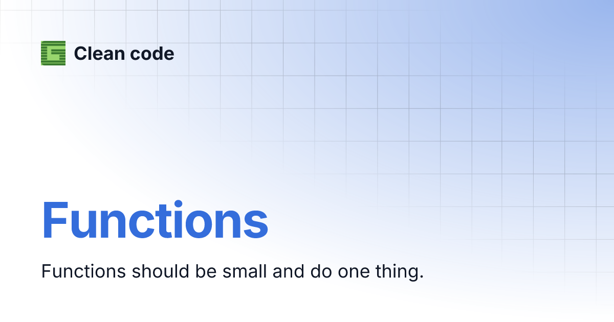 Functions Clean Code